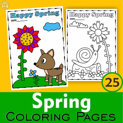 Happy Spring Coloring Pages