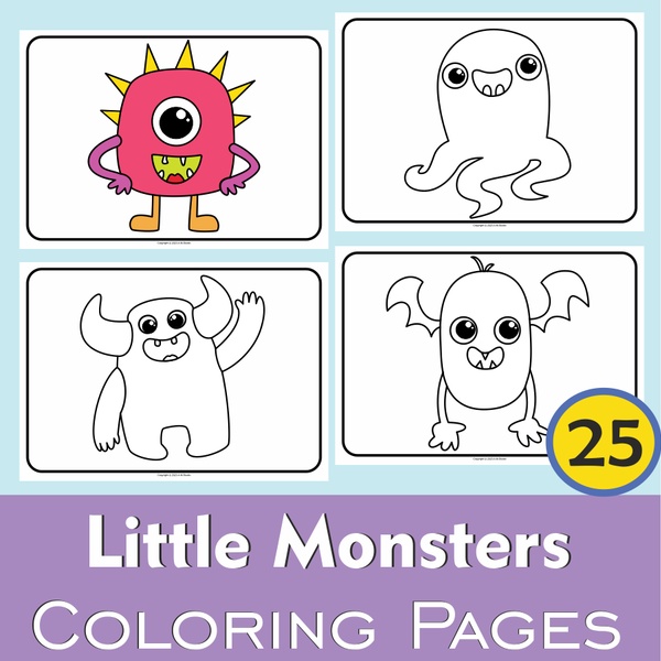 Little Monsters Printable Coloring Pages set # 3
