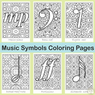 coloring pages music symbols