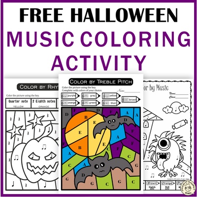 halloween music coloring pages