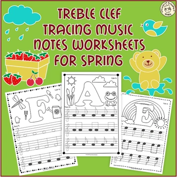 Alto Clef Tracing Music Notes Worksheets for Spring