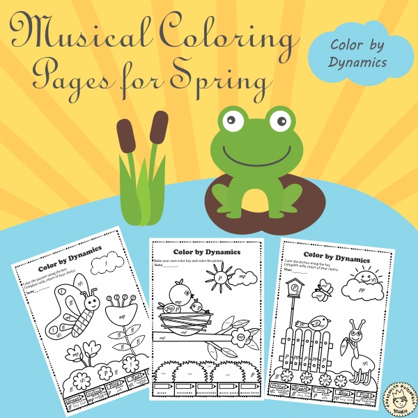 Musical Coloring Pages for Spring {Color by Dynamics} with answers