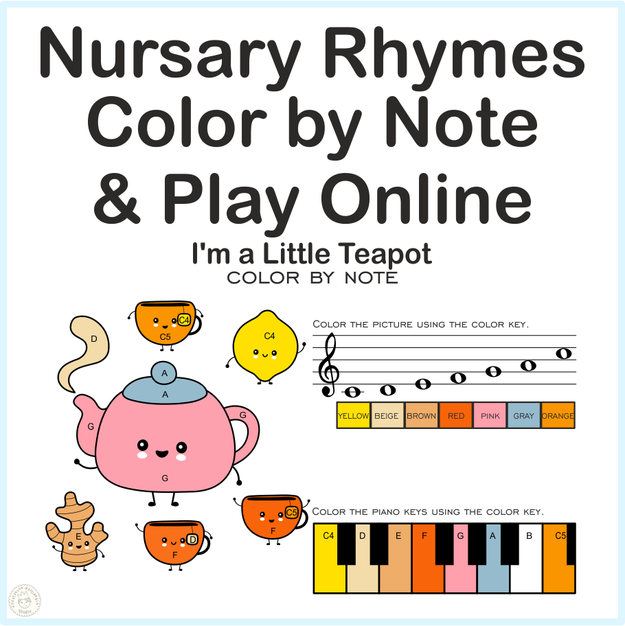 I`m a Little Teapot Nursery Rhythm | Online Music Game & Color By Not…