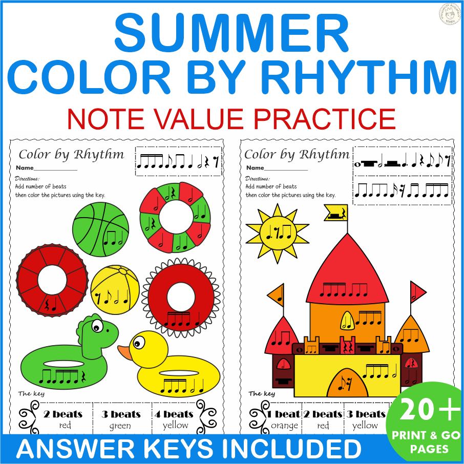Summer Color by Rhythm Music Activities